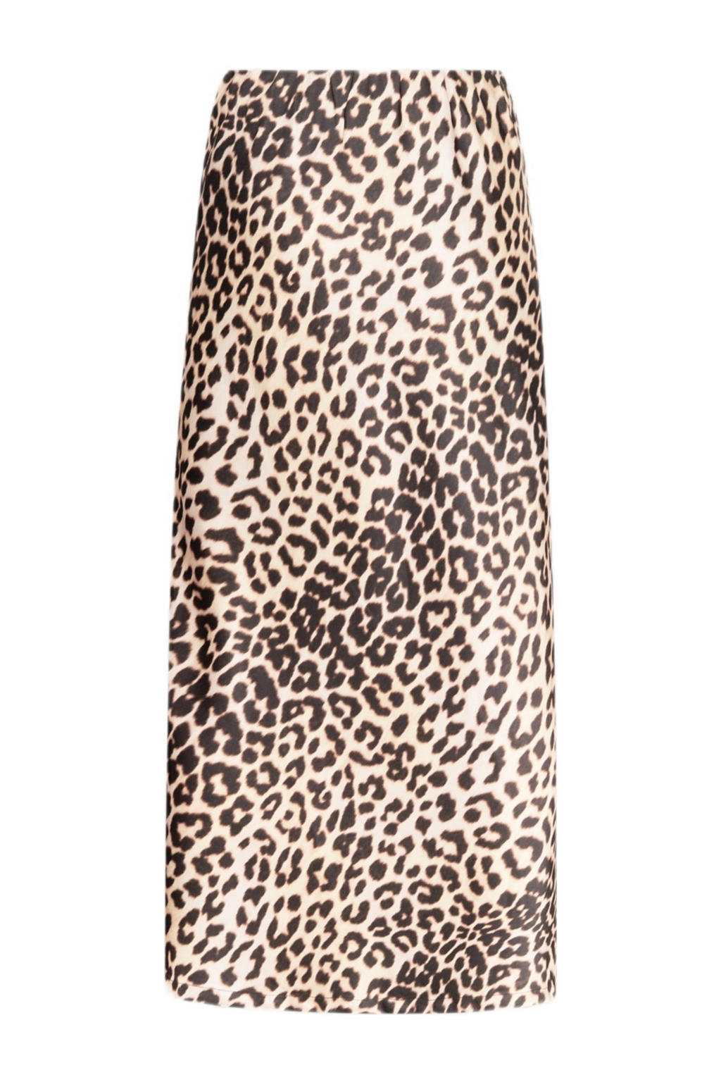 Shoeby satijnen midi rok dierenprint bruin | wehkamp