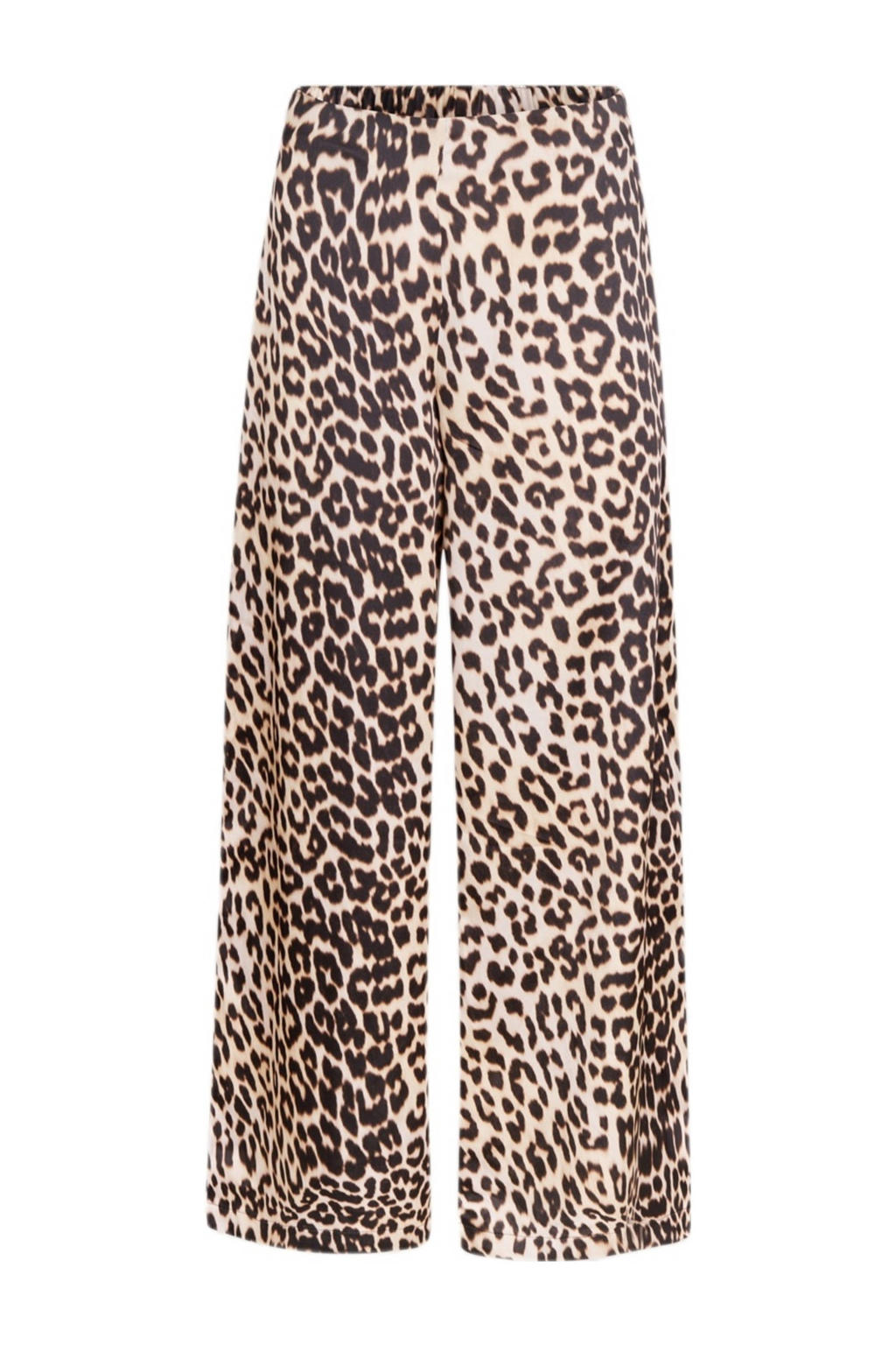 Shoeby high waist wide leg broek met panterprint bruin | wehkamp