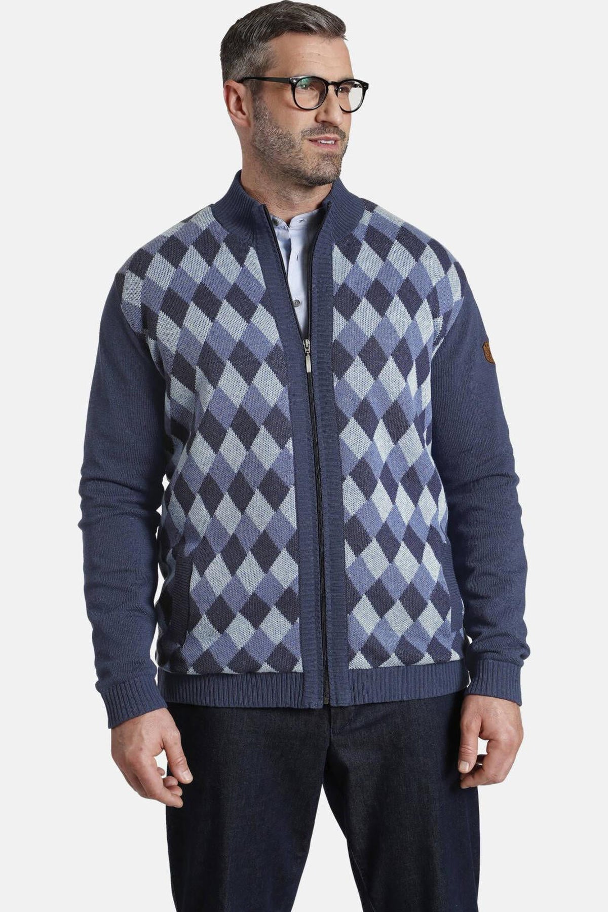 Charles Colby gebreid vest DUKE PHIL blauw | wehkamp
