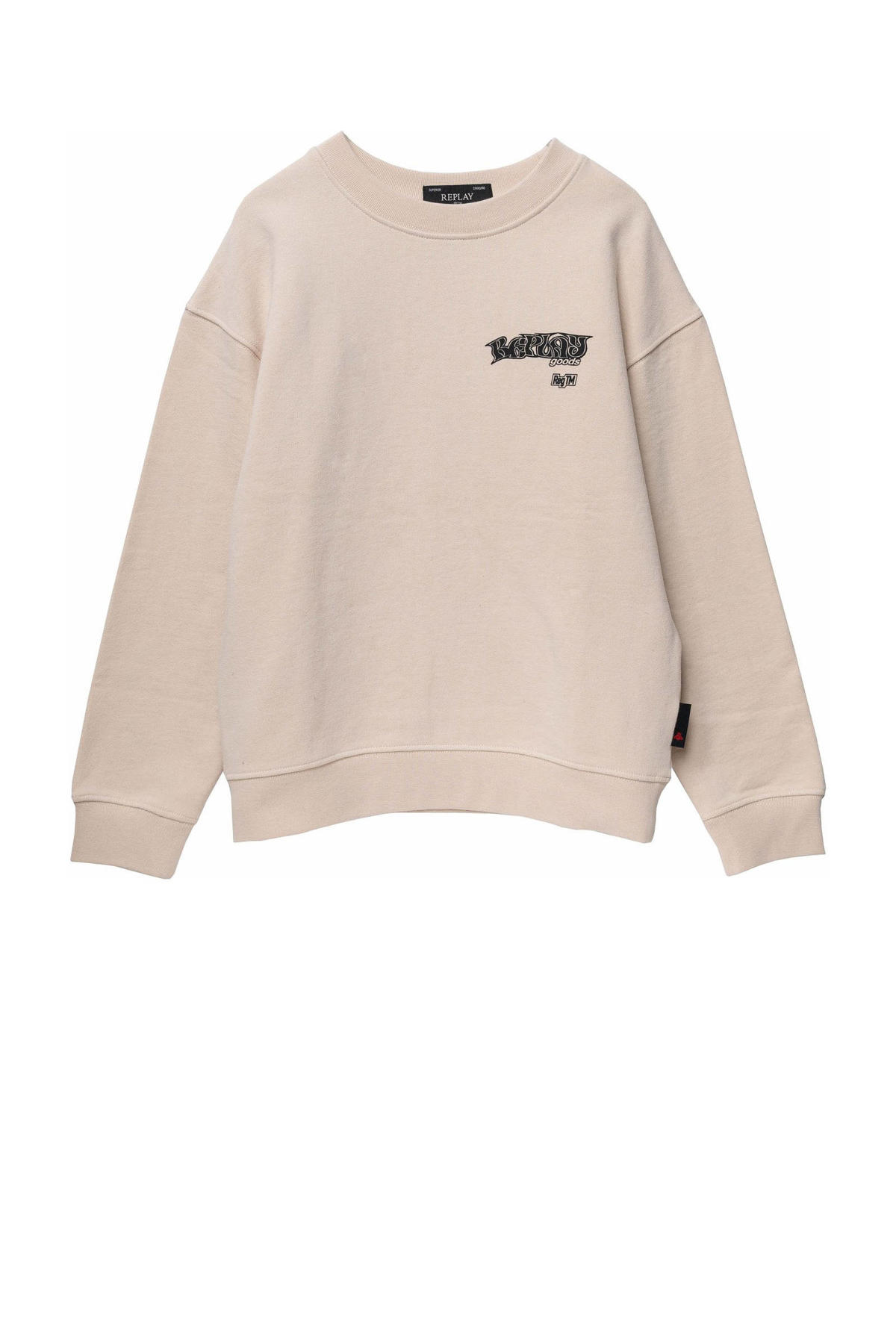 REPLAY sweater met backprint beige | wehkamp