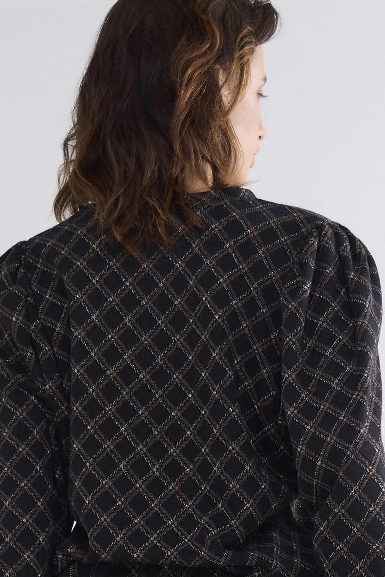 Summum geruite top met jacquard zwart | wehkamp