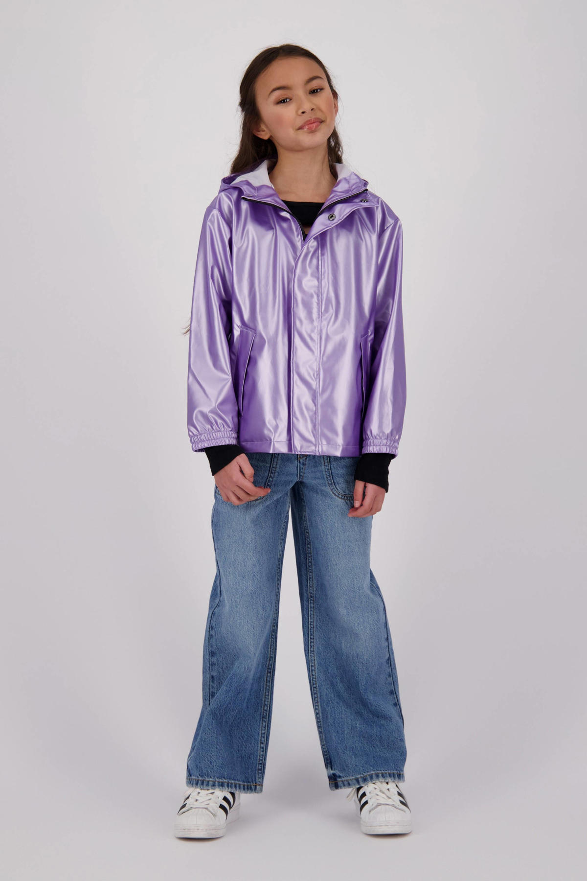 Vingino kids regenjas Lightning lila metallic | wehkamp