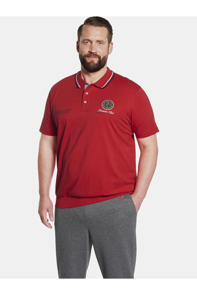 Charles Colby loose polo rood | wehkamp