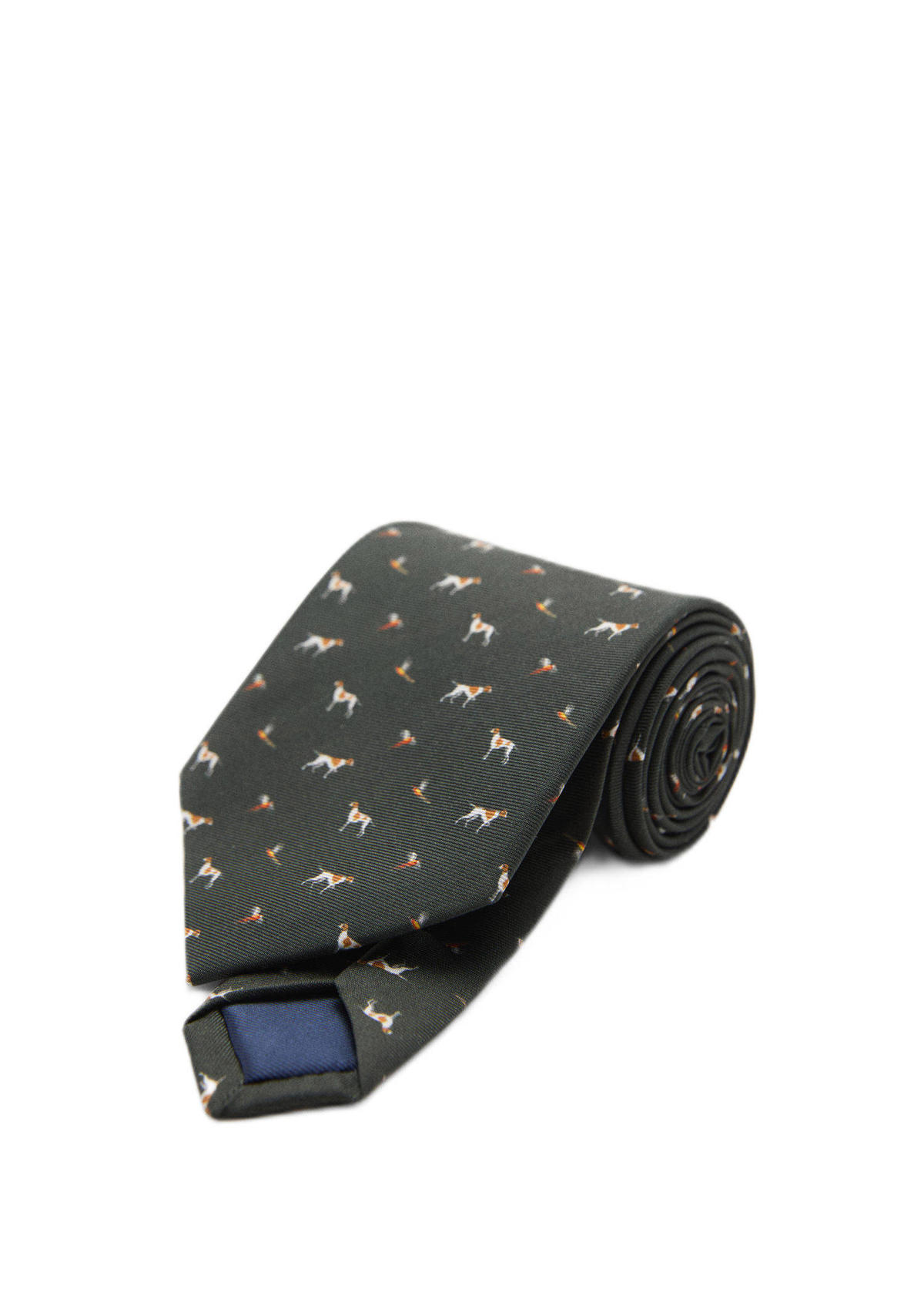 Mango Man stropdas met dierenprint groen | wehkamp