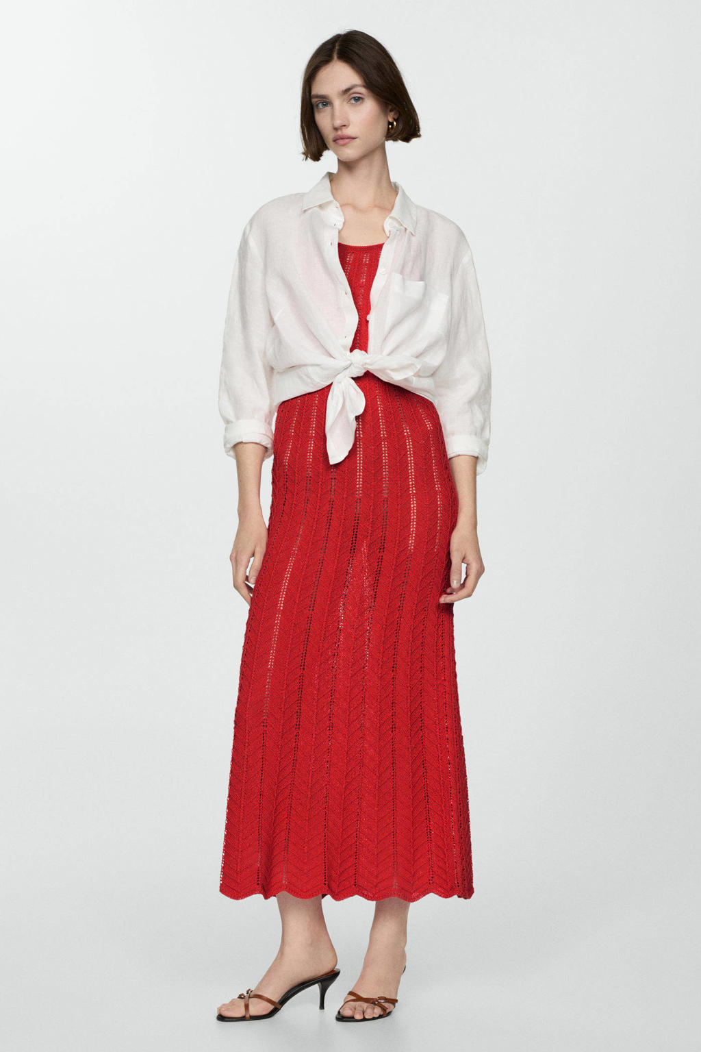 Mango gebreide jurk rood kopen? | Morgen in huis | wehkamp