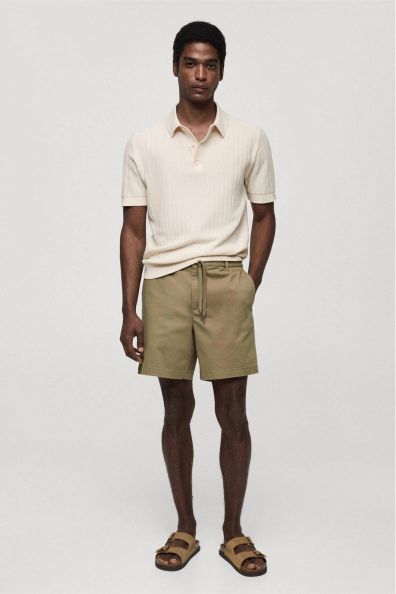 Mango Man regular fit short kaki | wehkamp