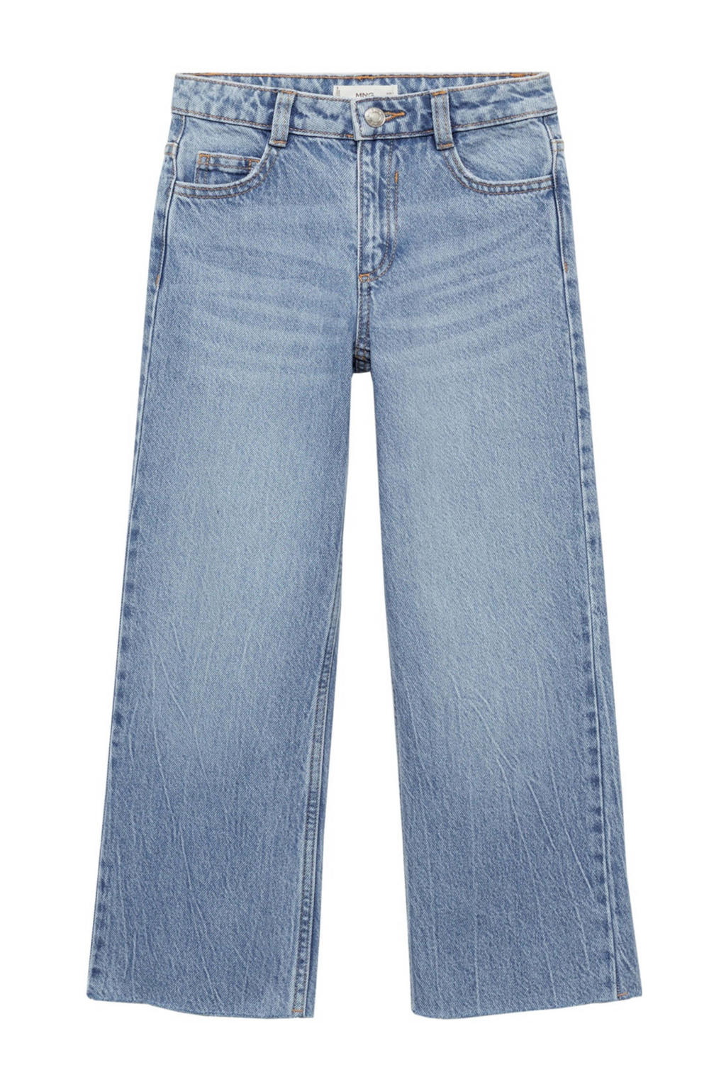 Mango Kids wide leg jeans medium blue denim | wehkamp