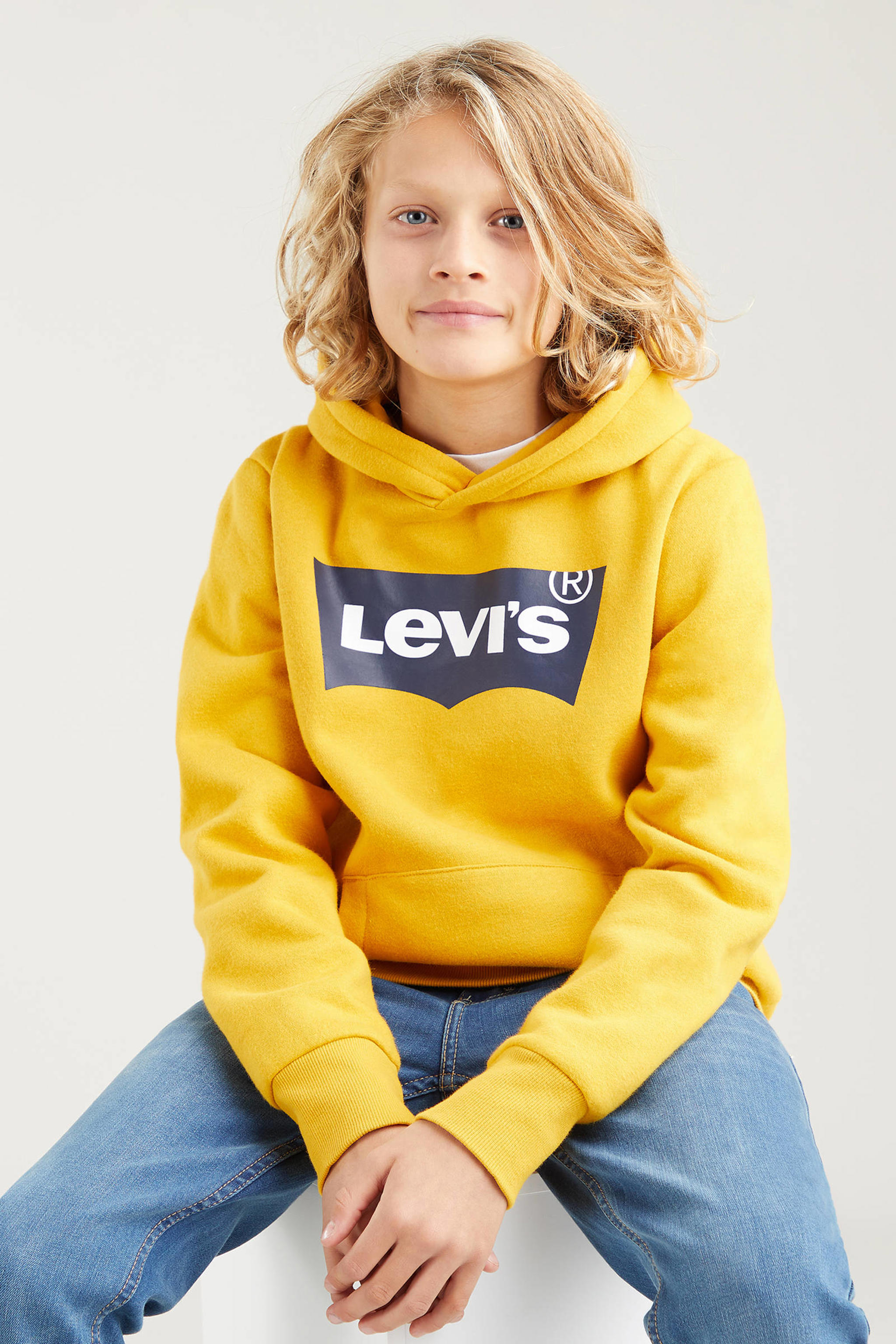 Levi's Kids sweater Batwing met logo warmgeel | wehkamp