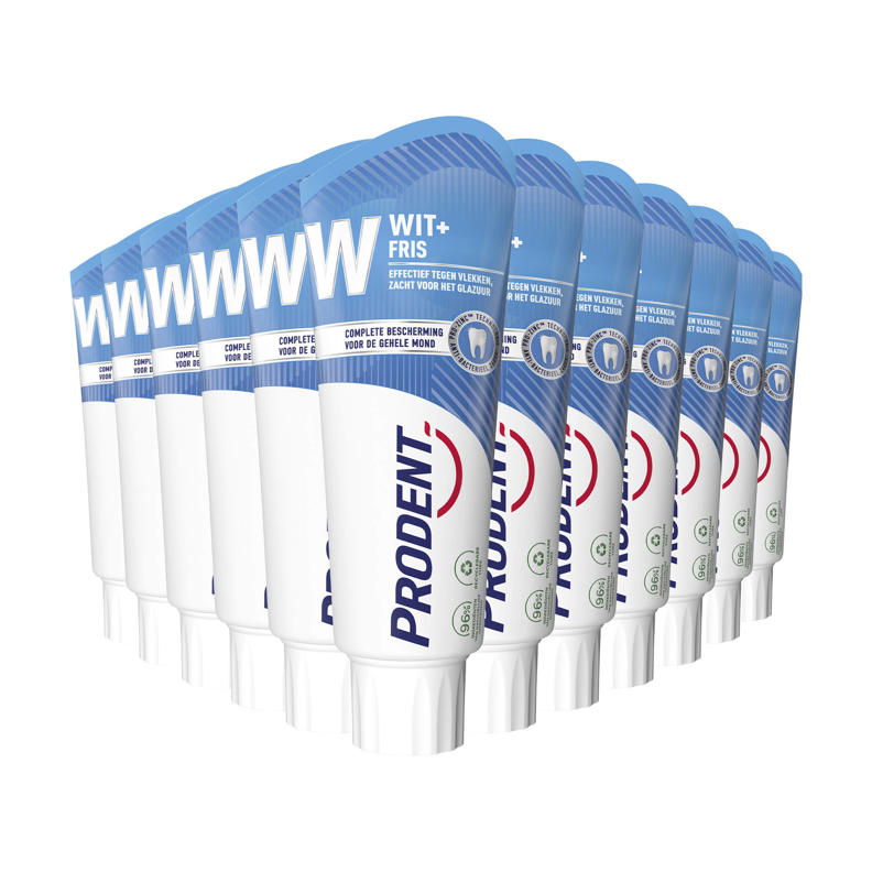 Prodent Wit + Fris tandpasta - voordeelverpakking - 12 x 75 ml | wehkamp
