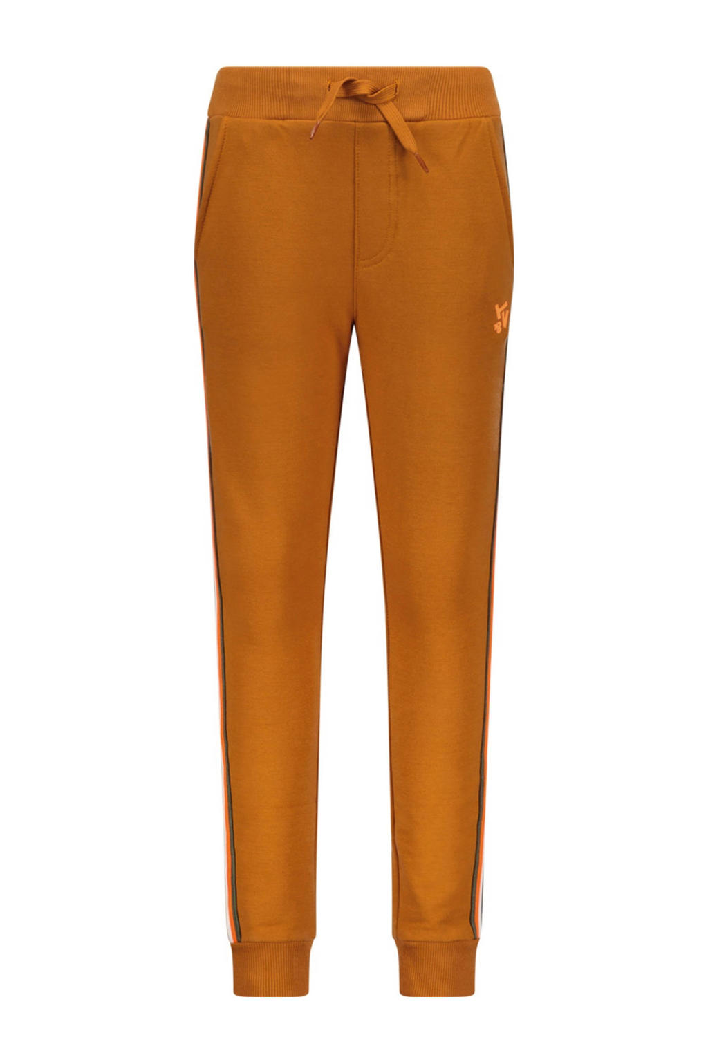 TYGO & vito slim fit joggingbroek Bas met zijstreep kleibruin | wehkamp