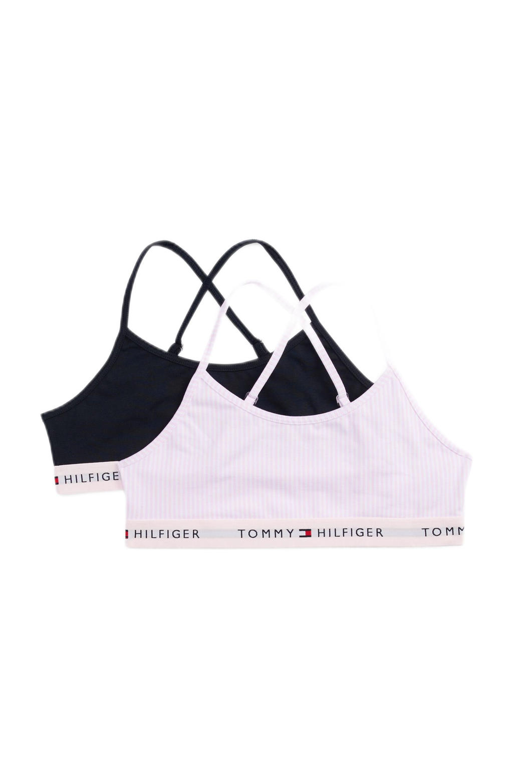 Tommy Hilfiger BH top - set van 2 lichtroze/wit/zwart | wehkamp