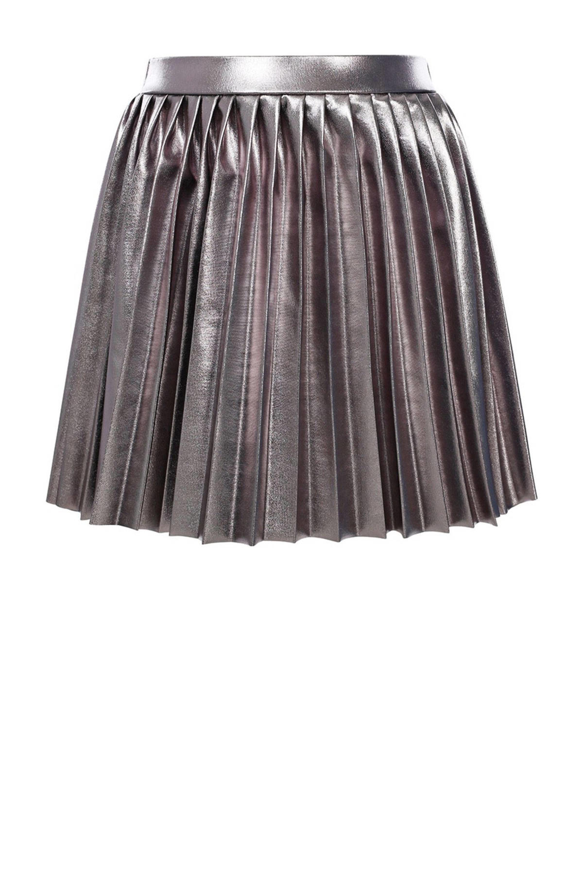 LOOXS little imitatieleren plissé rok bruin | wehkamp