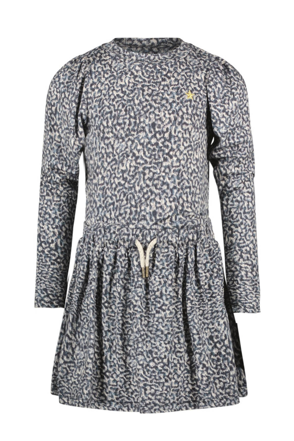 Like Flo jurk Mara met all over print donkerblauw/ecru | wehkamp