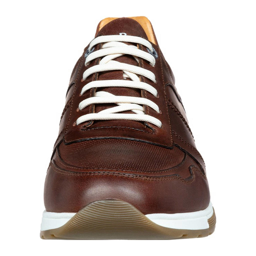 Van Lier Positano leren sneakers cognac | wehkamp