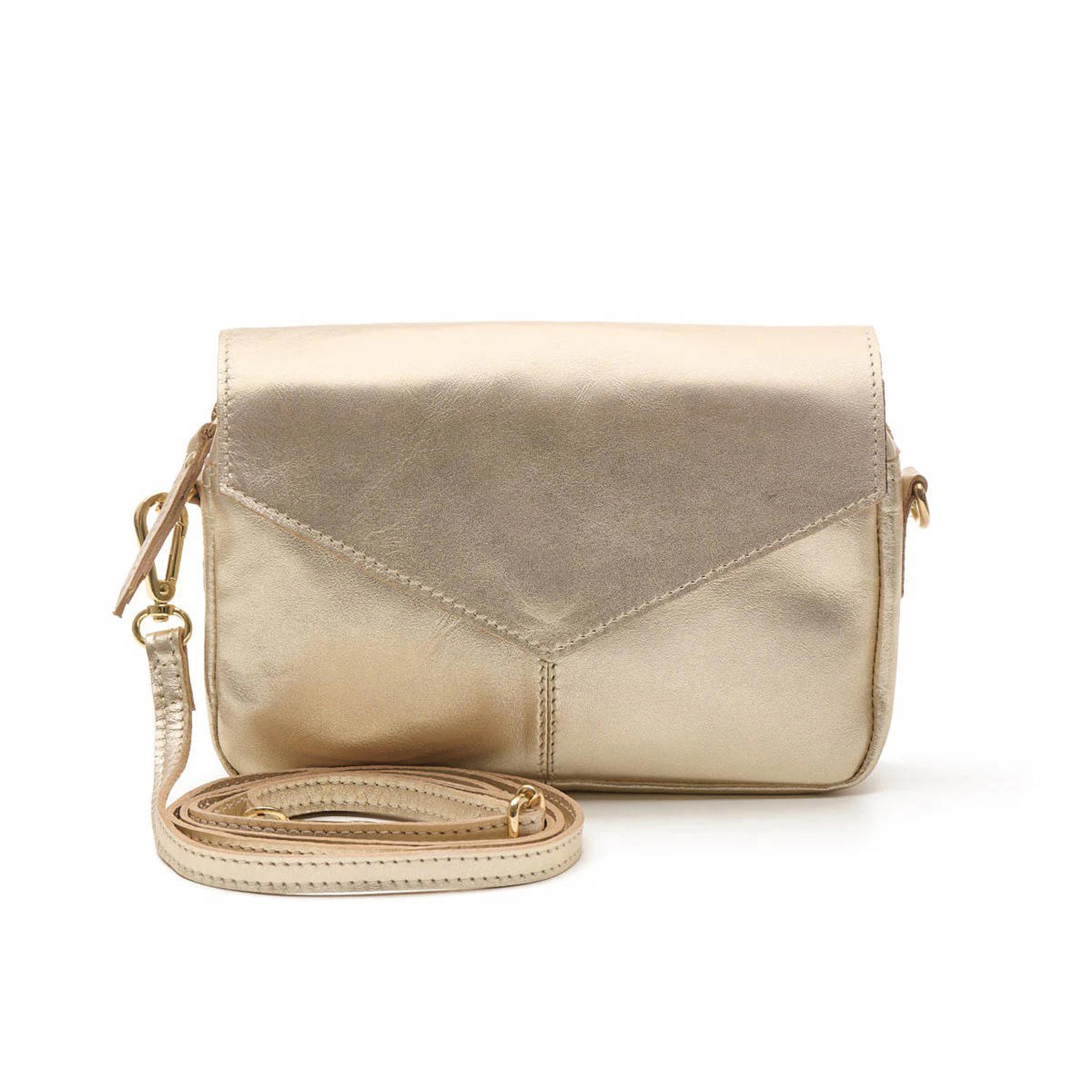 Chabo Bags leren crossbody tas Rio Romy goudkleurig | wehkamp