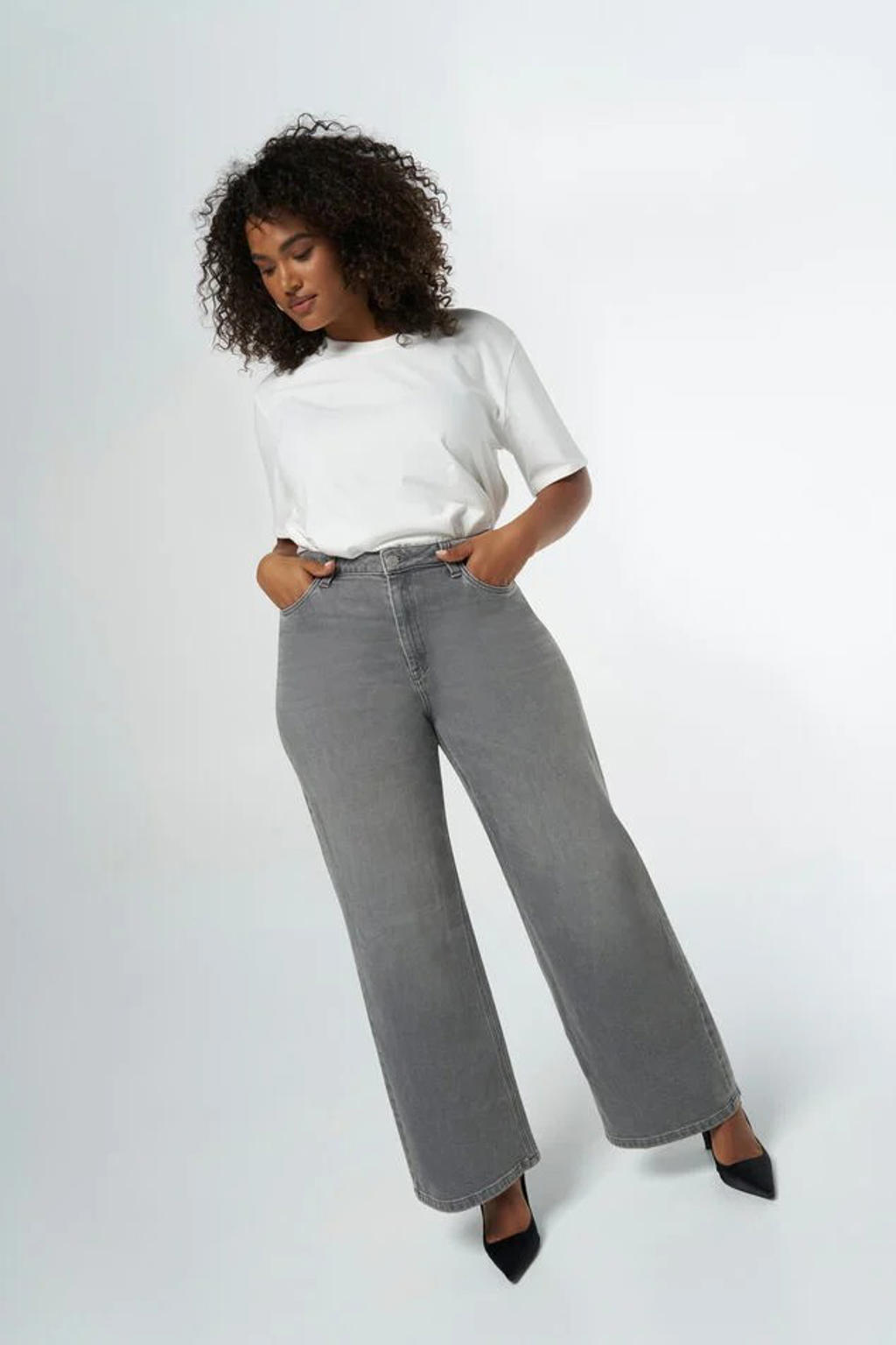 MS Mode high waist jeans grey denim | wehkamp