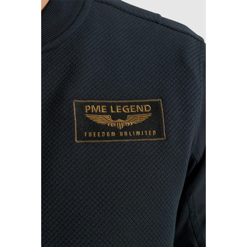 PME Legend sweatvest met logo en patches donkerblauw | wehkamp