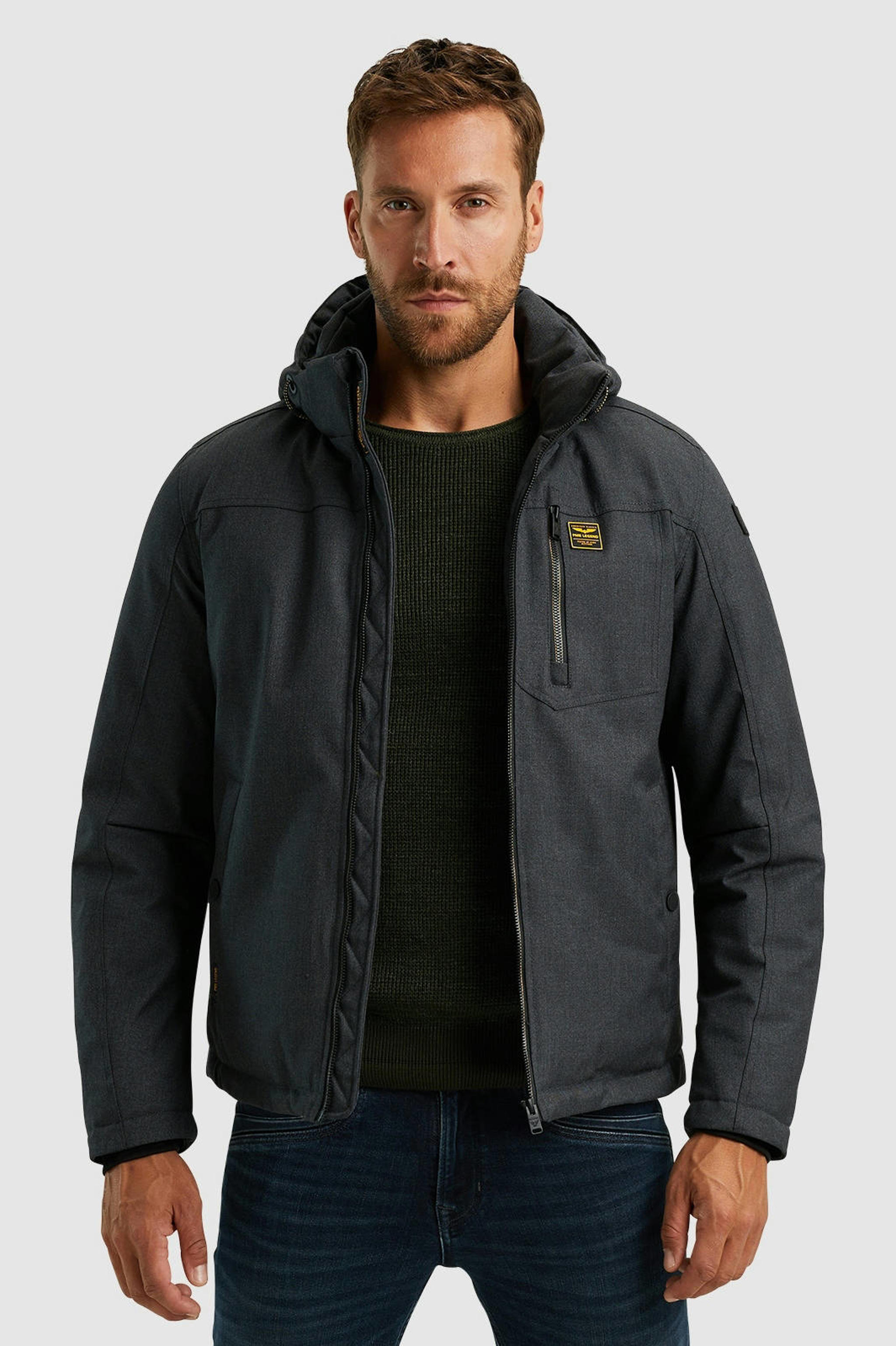 PME Legend gewatteerde winterjas STRATOR grijs | wehkamp