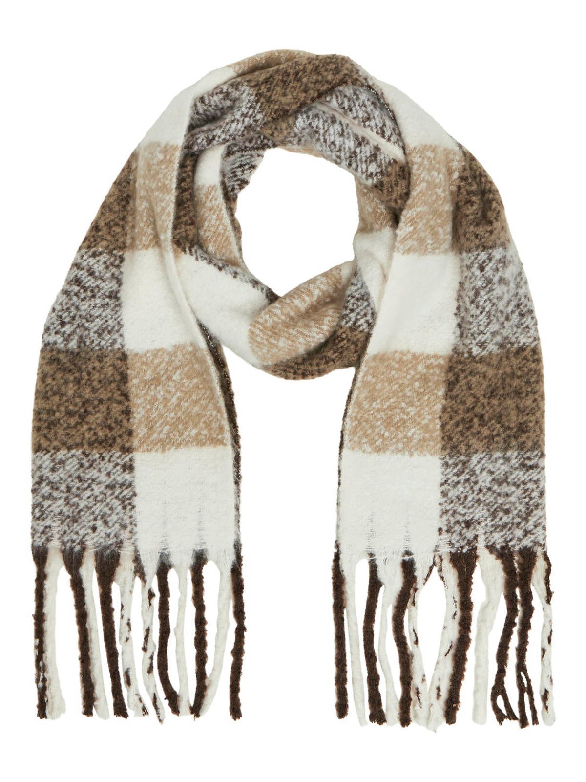 OBJECT geruite sjaal OBJMITTA taupe/ecru | wehkamp
