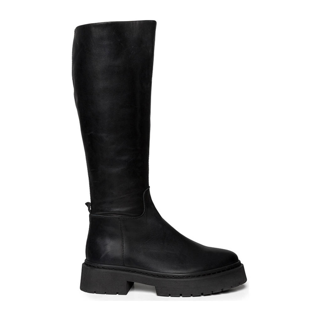 Steve Madden Galina leren laarzen zwart | wehkamp