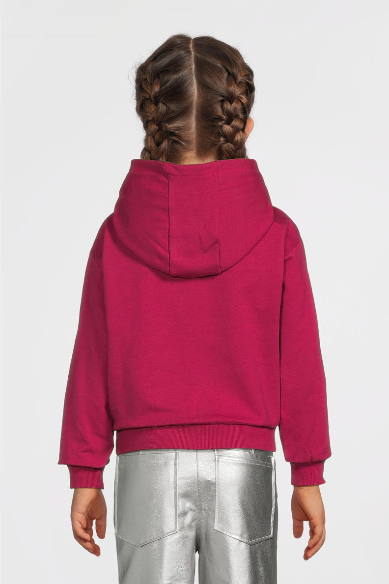 Quapi hoodie DIANNE met tekst donkerroze/oranje | wehkamp