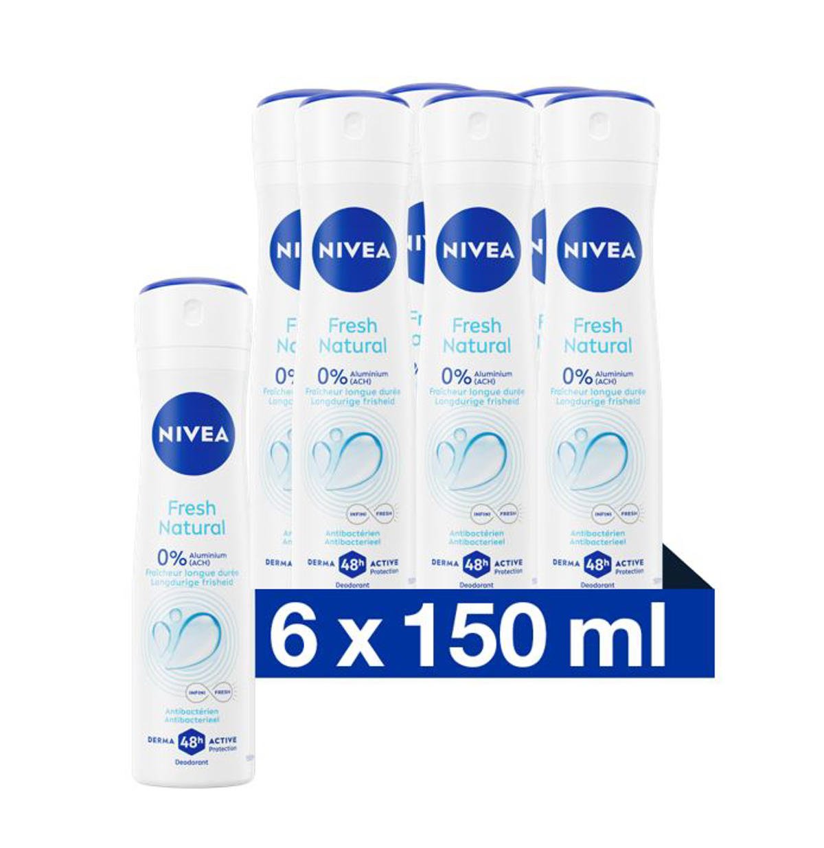 NIVEA Deodorant Spray Fresh Natural 150 ml Multiverpakking | wehkamp