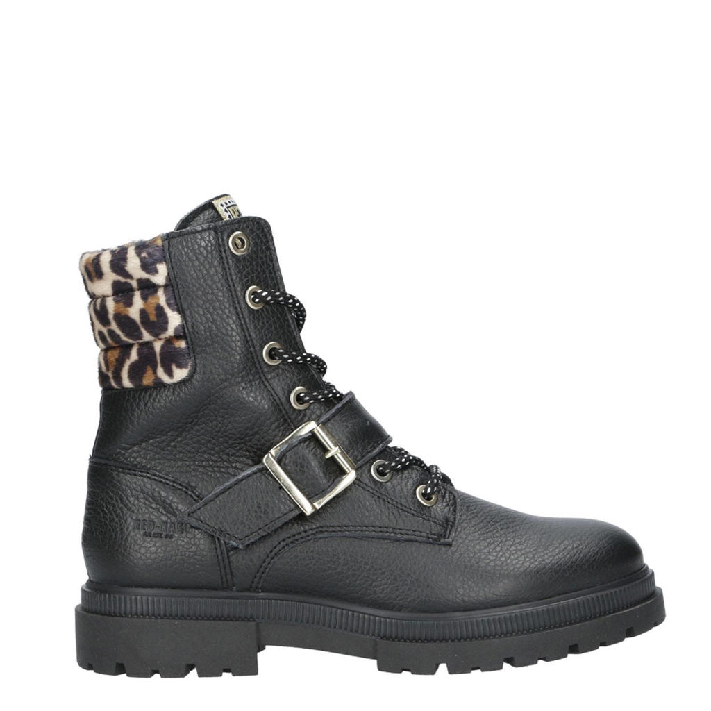 Red Rag leren veterboots zwart | wehkamp
