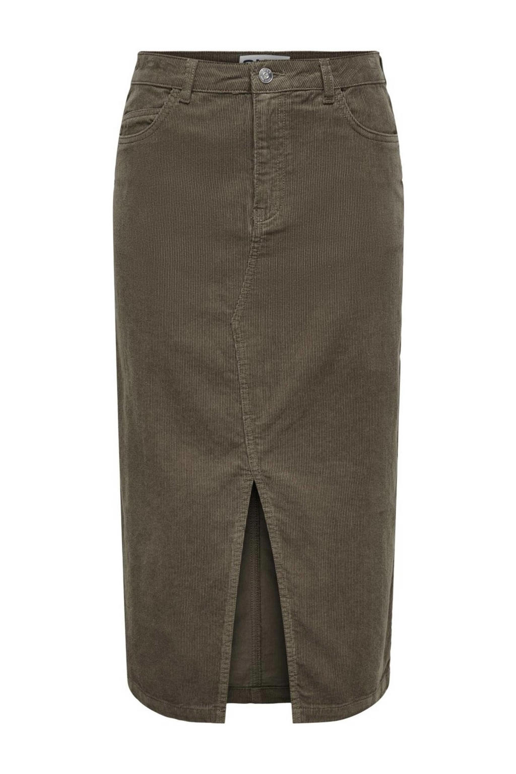 ONLY midi rok corduroy donkerbruin | wehkamp