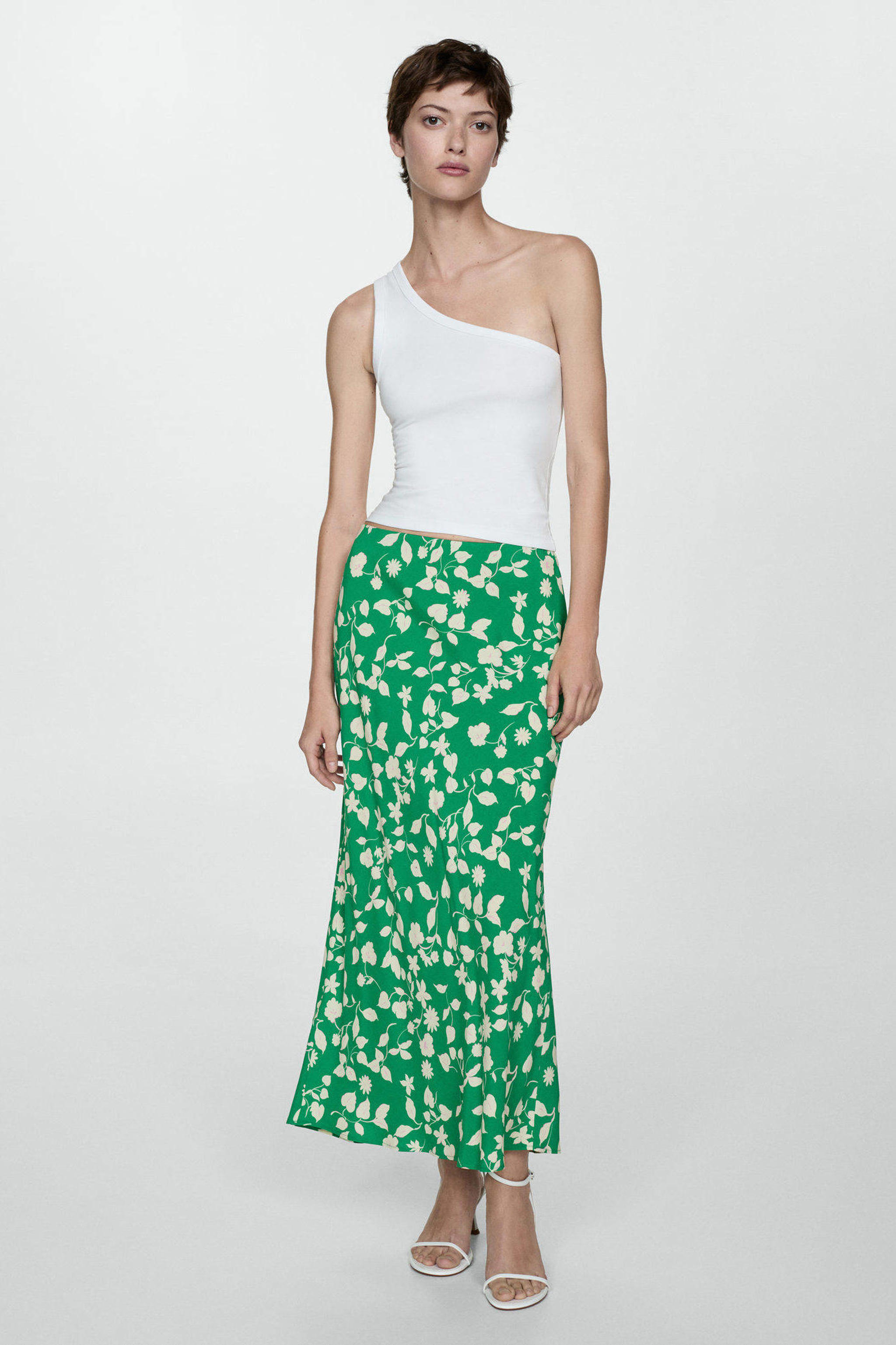 Mango midi rok groen/ecru kopen? | Morgen in huis | wehkamp