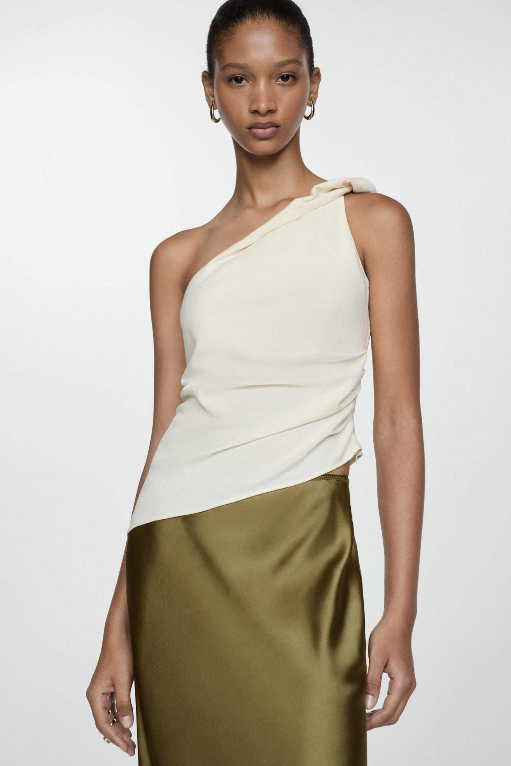 Mango satijn maxi rok olijfgroen | wehkamp