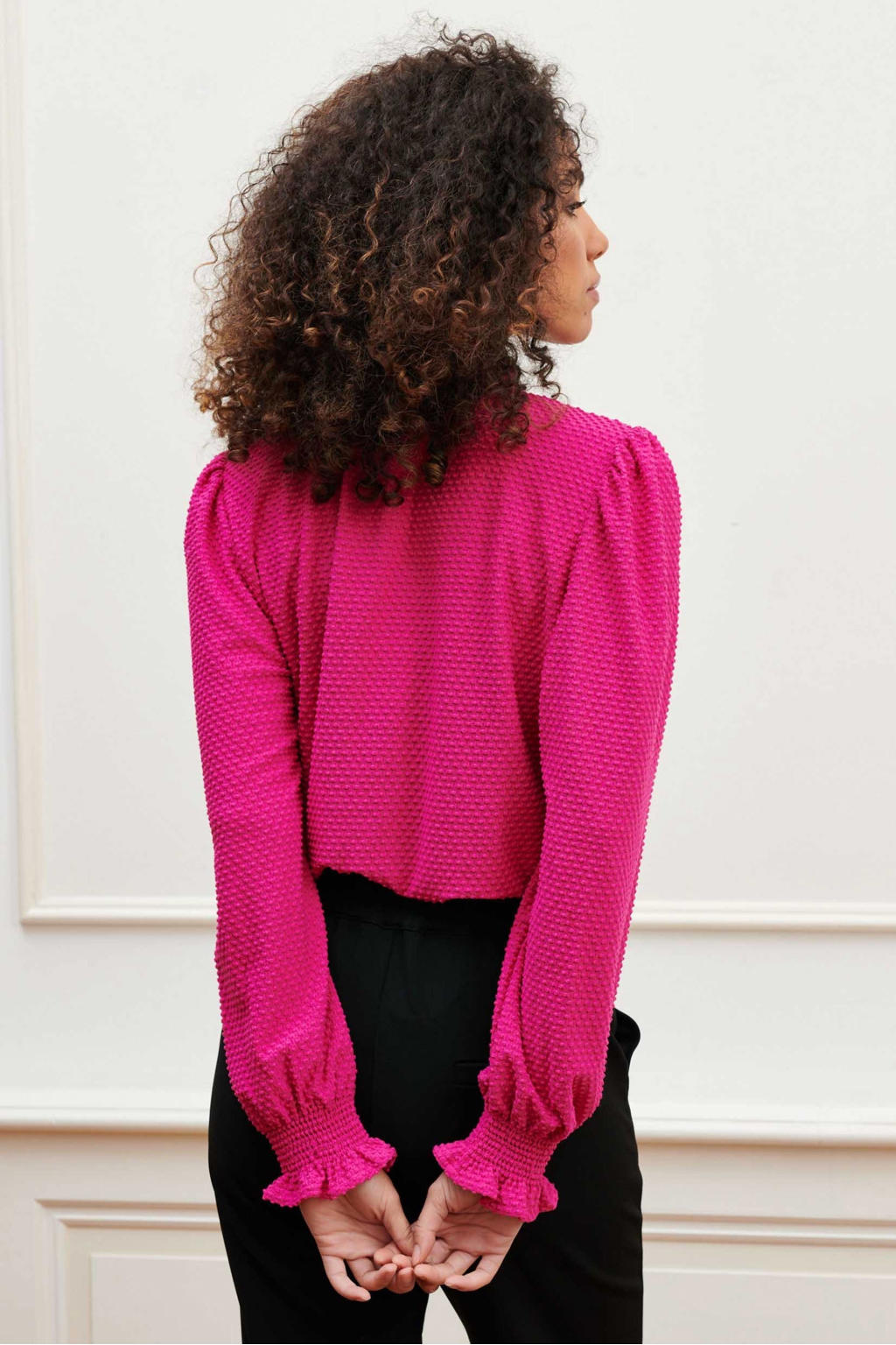 Lofty Manner top met ingebreid patroon roze | wehkamp