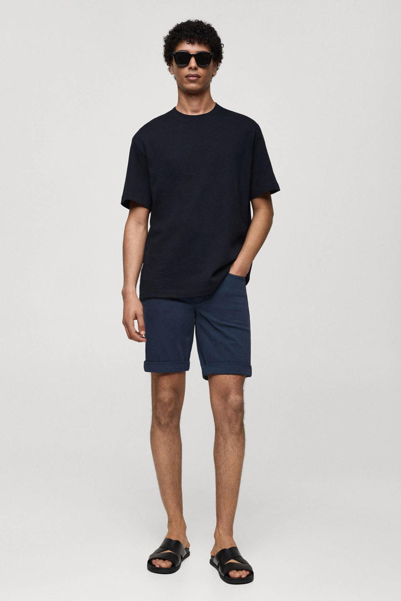 Mango Man slim fit short blauw | wehkamp