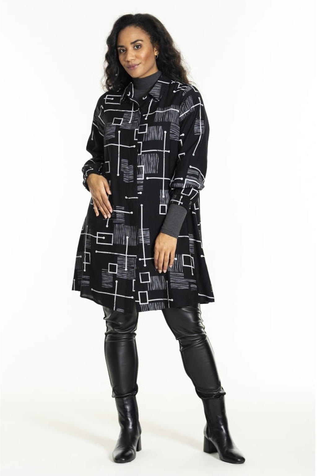 STUDIO tuniek met all over print zwart/wit | wehkamp