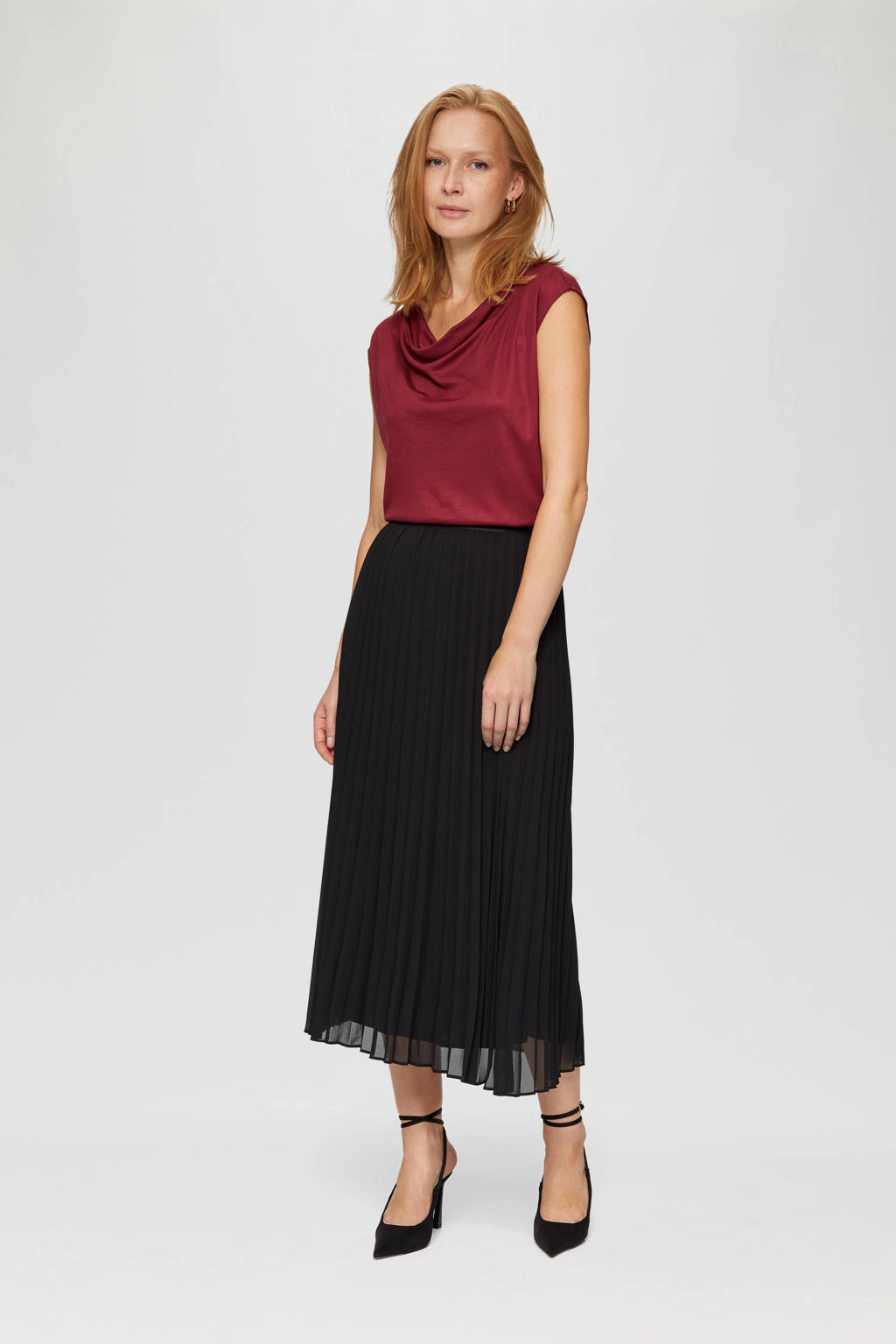 s.Oliver BLACK LABEL plissé rok zwart | wehkamp
