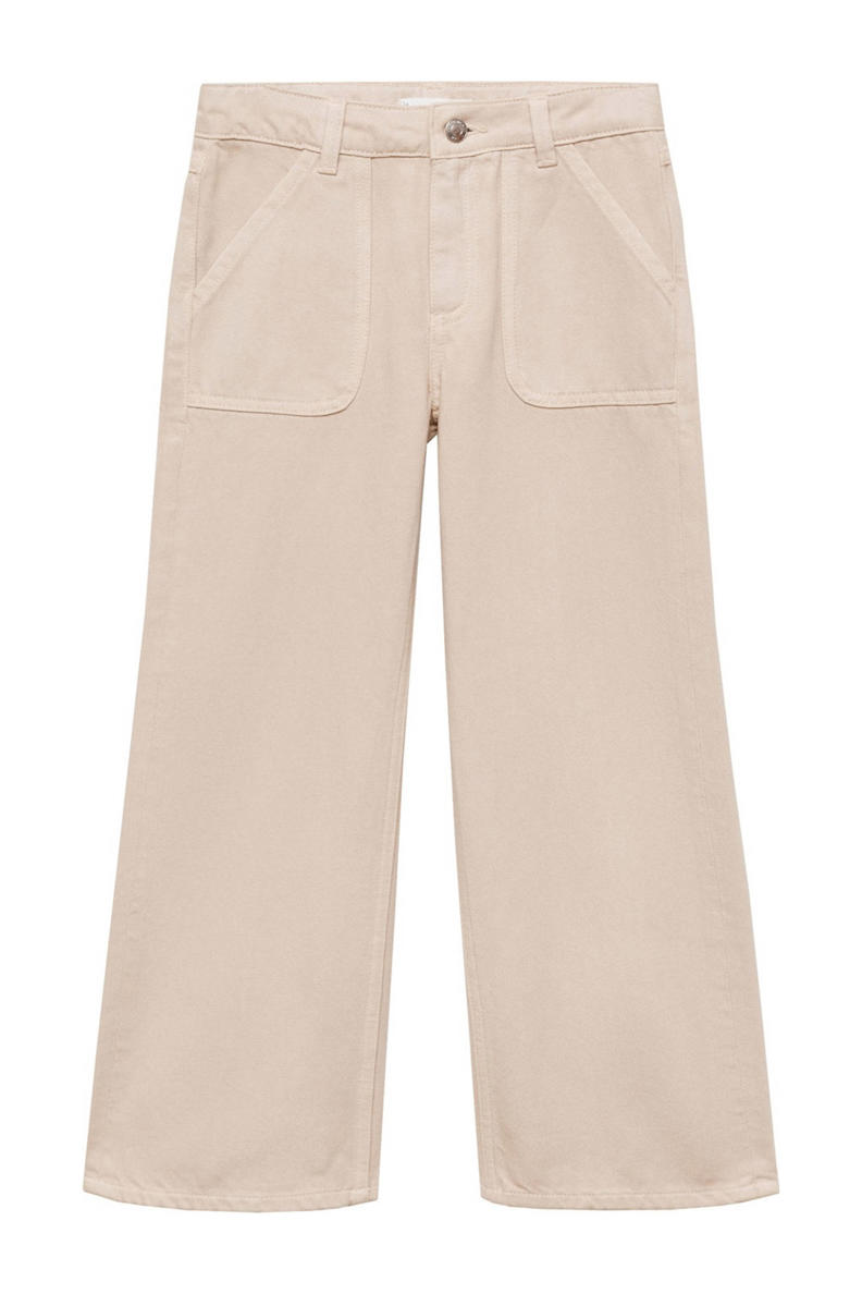 Mango Kids wide leg jeans pastelbruin | wehkamp