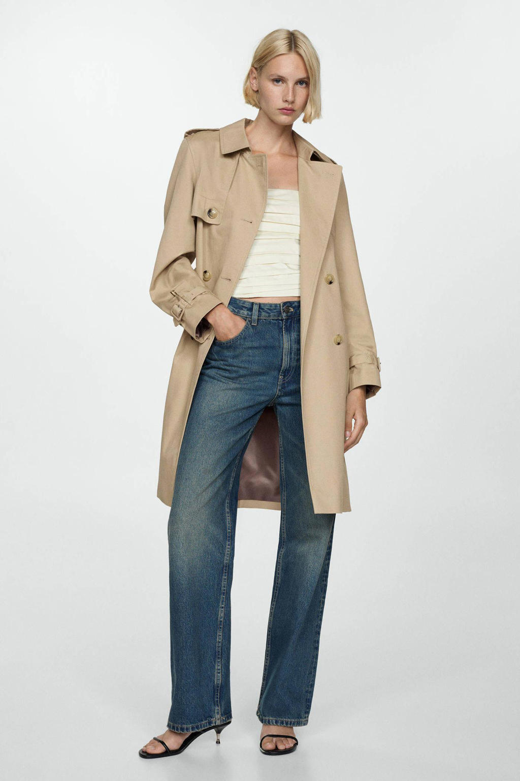 Mango trenchcoat tussen beige | wehkamp