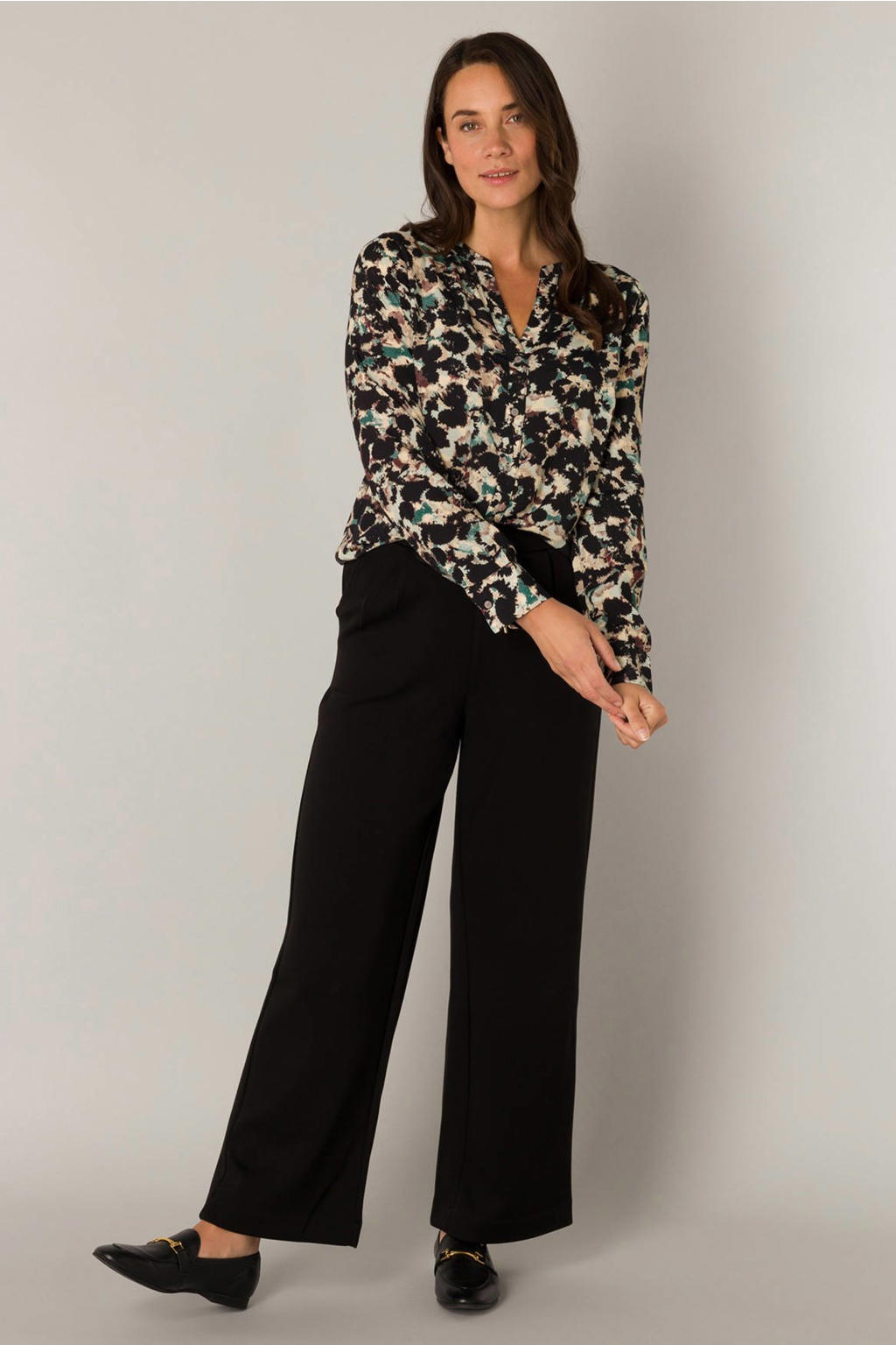 Yest top met all over print zwart/groen/ecru | wehkamp