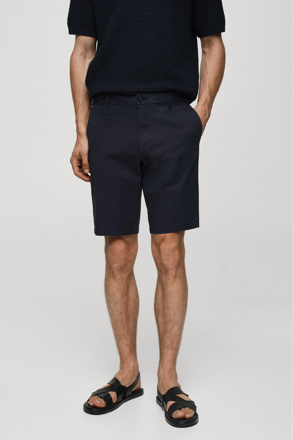 Mango Man slim fit short donkerblauw | wehkamp