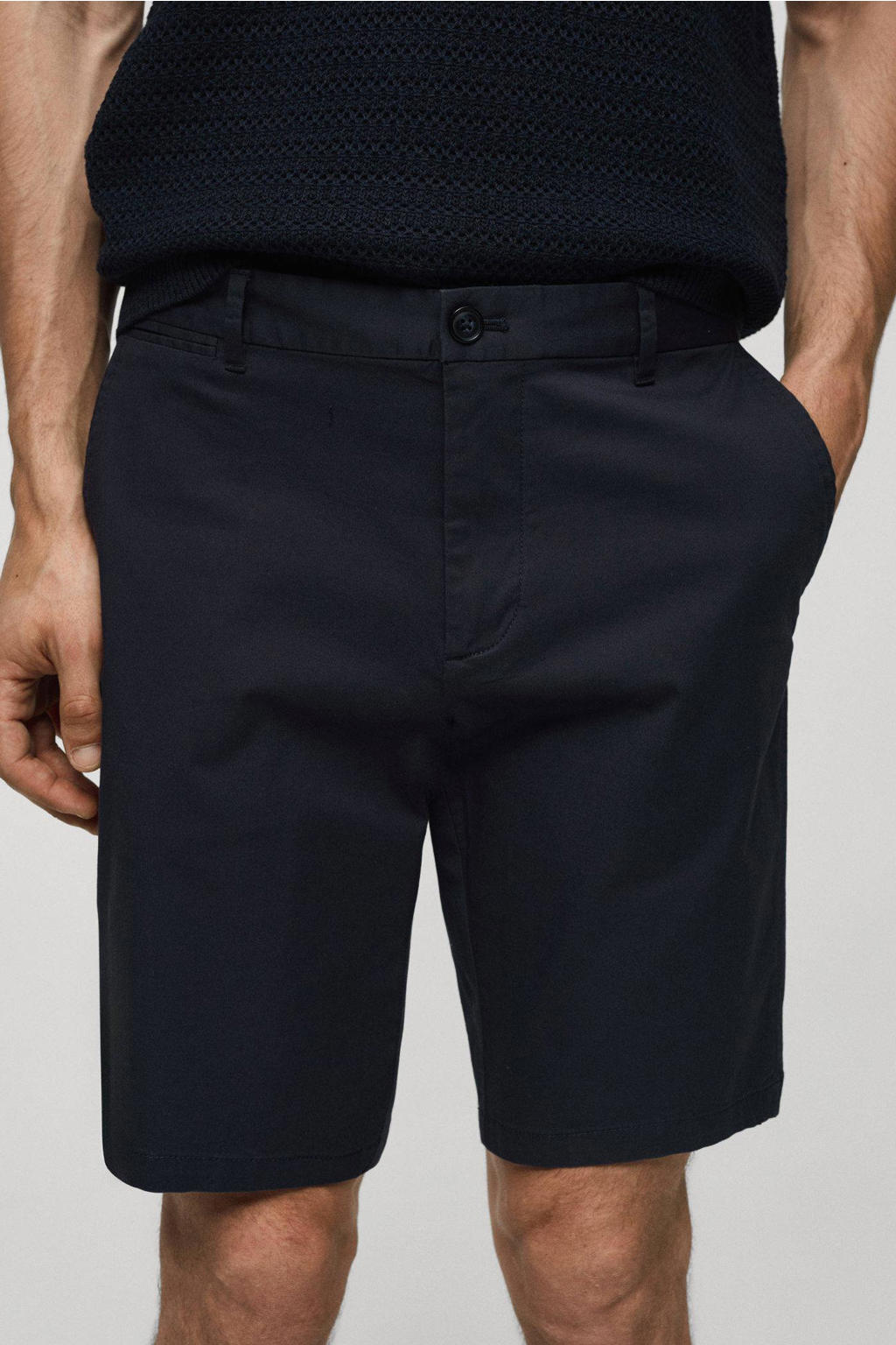 Mango Man slim fit short donkerblauw | wehkamp