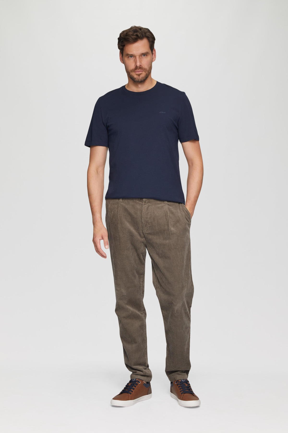 s.Oliver corduroy relaxed pantalon groen | wehkamp