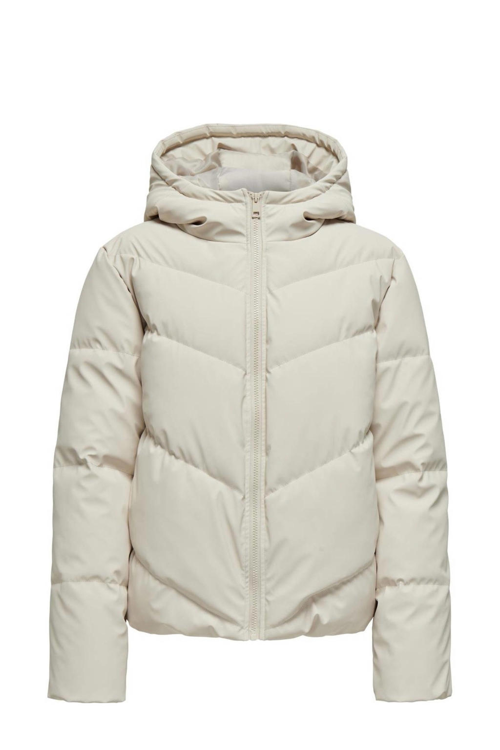 JDY gewatteerde winterjas JDYARNHEM ecru | wehkamp