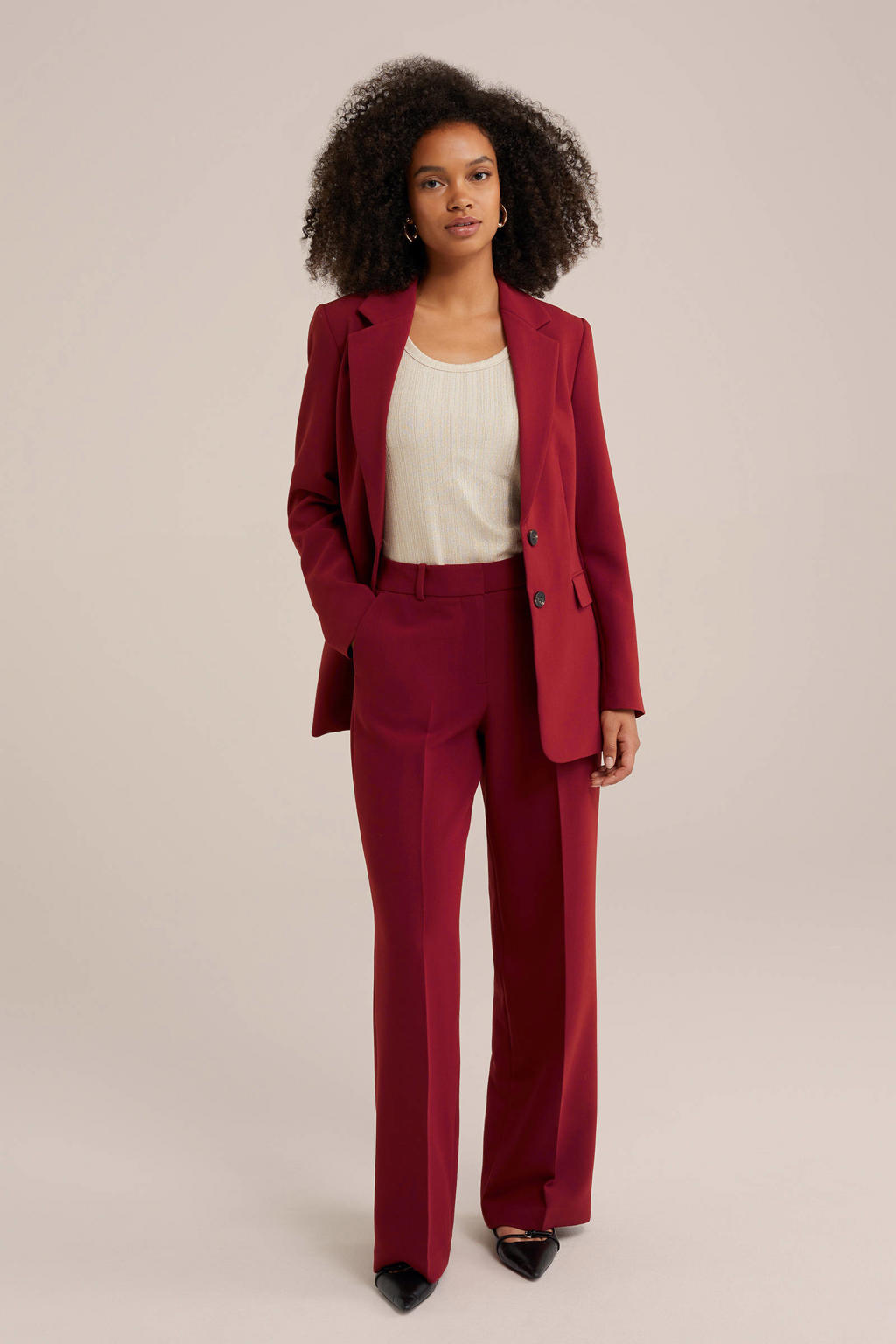 WE Fashion rechtvallende blazer rood | wehkamp