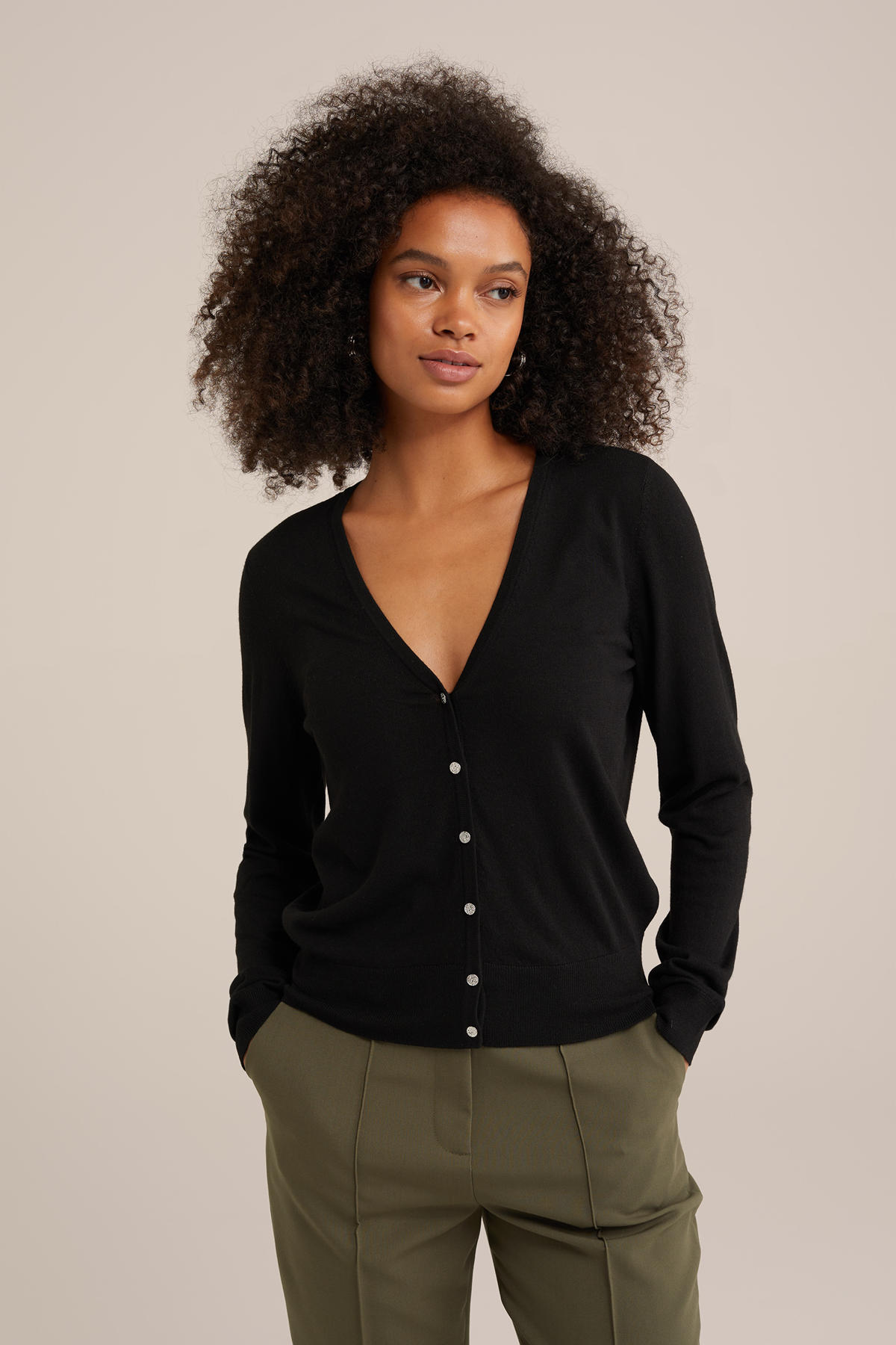 WE Fashion fijn gebreid vest zwart | wehkamp