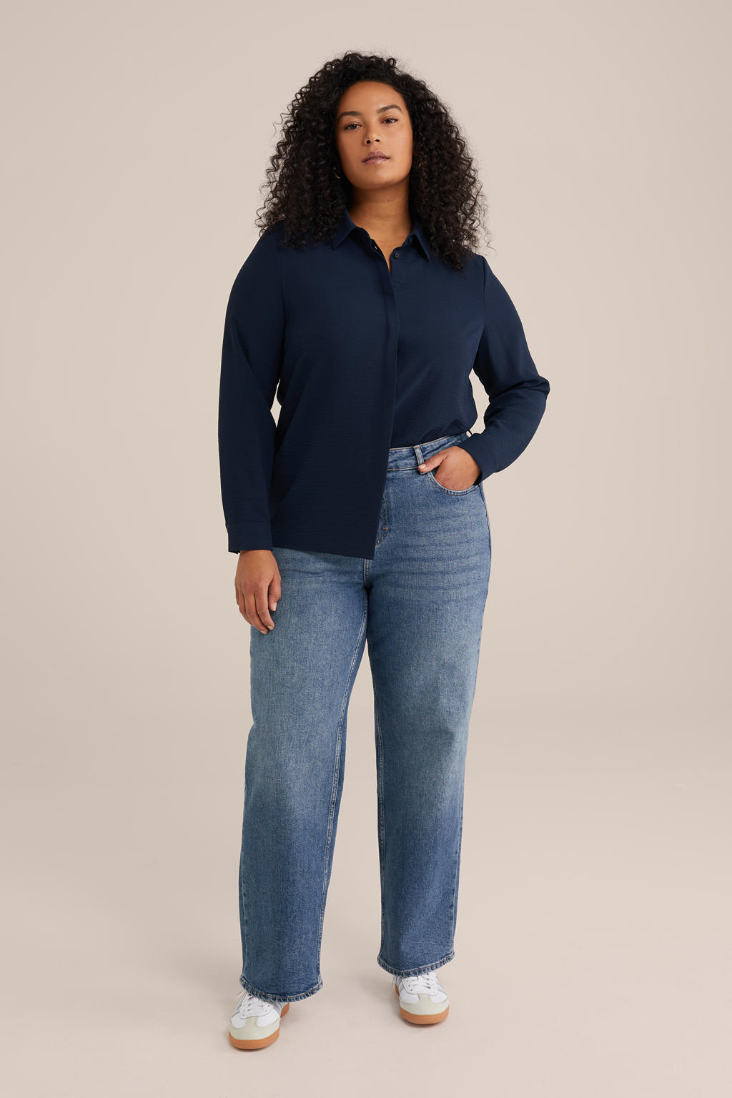 WE Fashion Blue Ridge straight leg jeans medium blue denim | wehkamp
