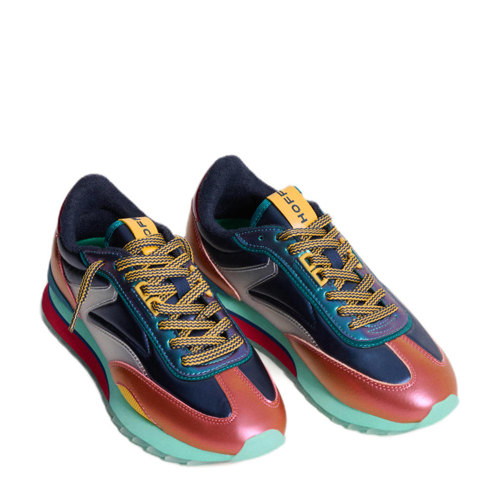 HOFF Art The Clydes leren sneakers blauw multi | wehkamp