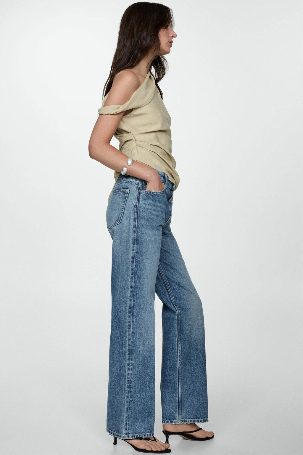 Mango straight jeans light blue denim | wehkamp