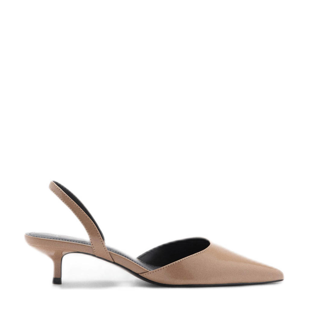 Mango slingback pumps lichtbruin | wehkamp