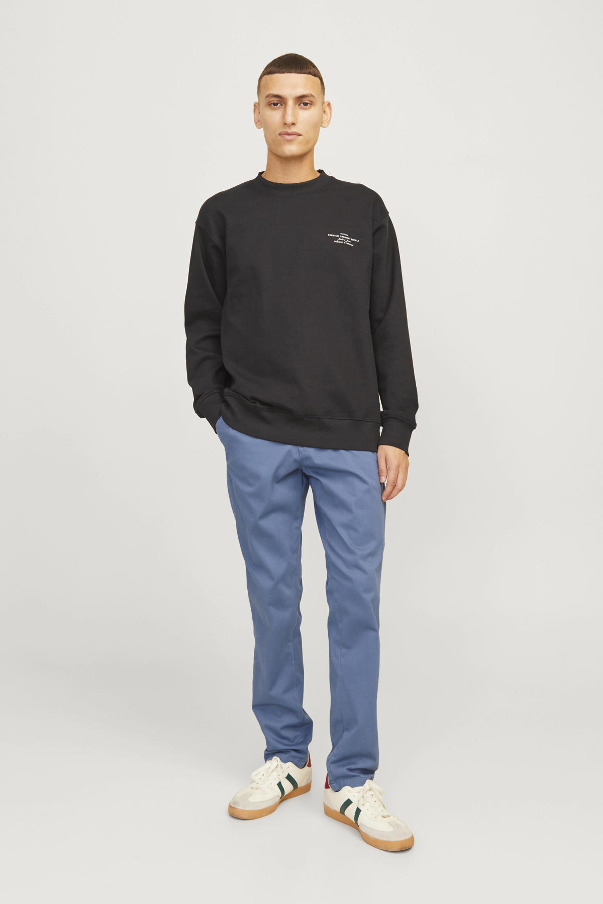 JACK & JONES PANTS STUDIO slim chino blauw | wehkamp