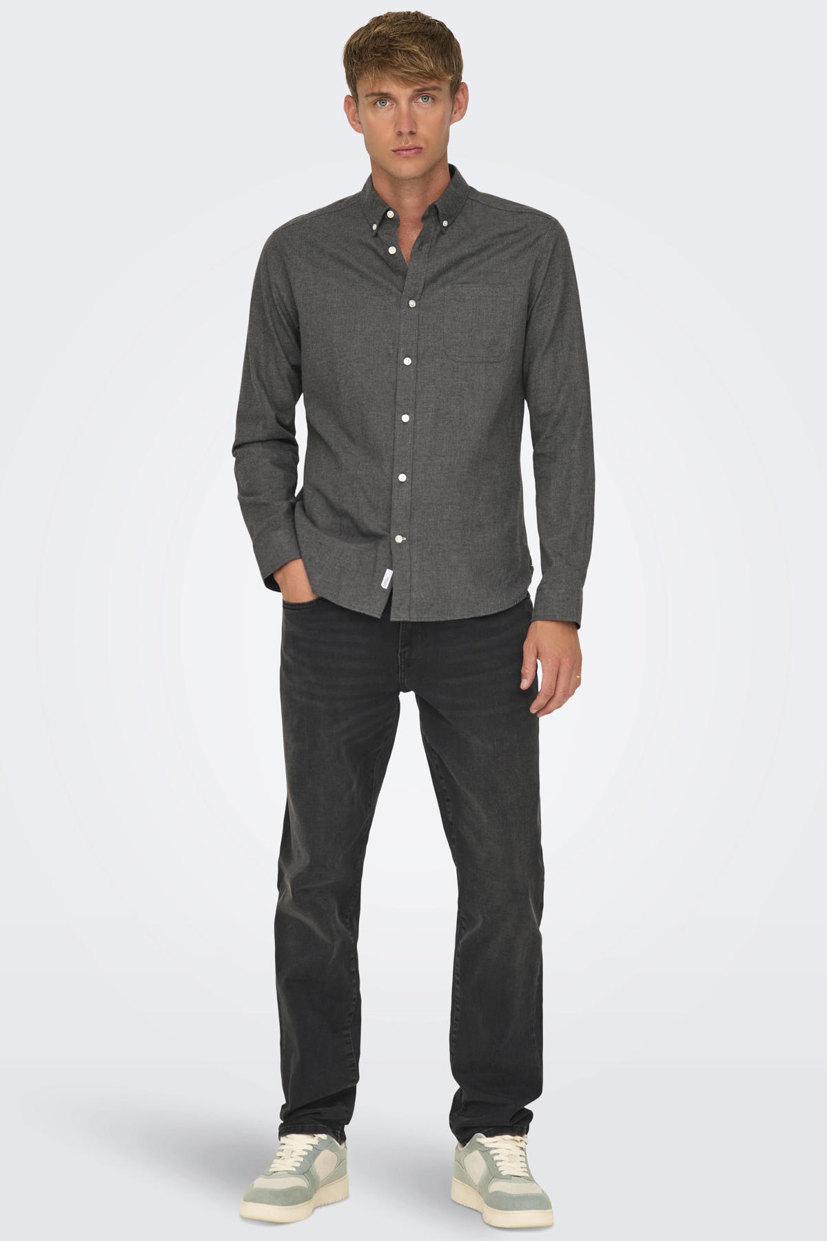 ONLY & SONS regular fit jeans ONSWEFT REGULAR WB 0021 grijs | wehkamp