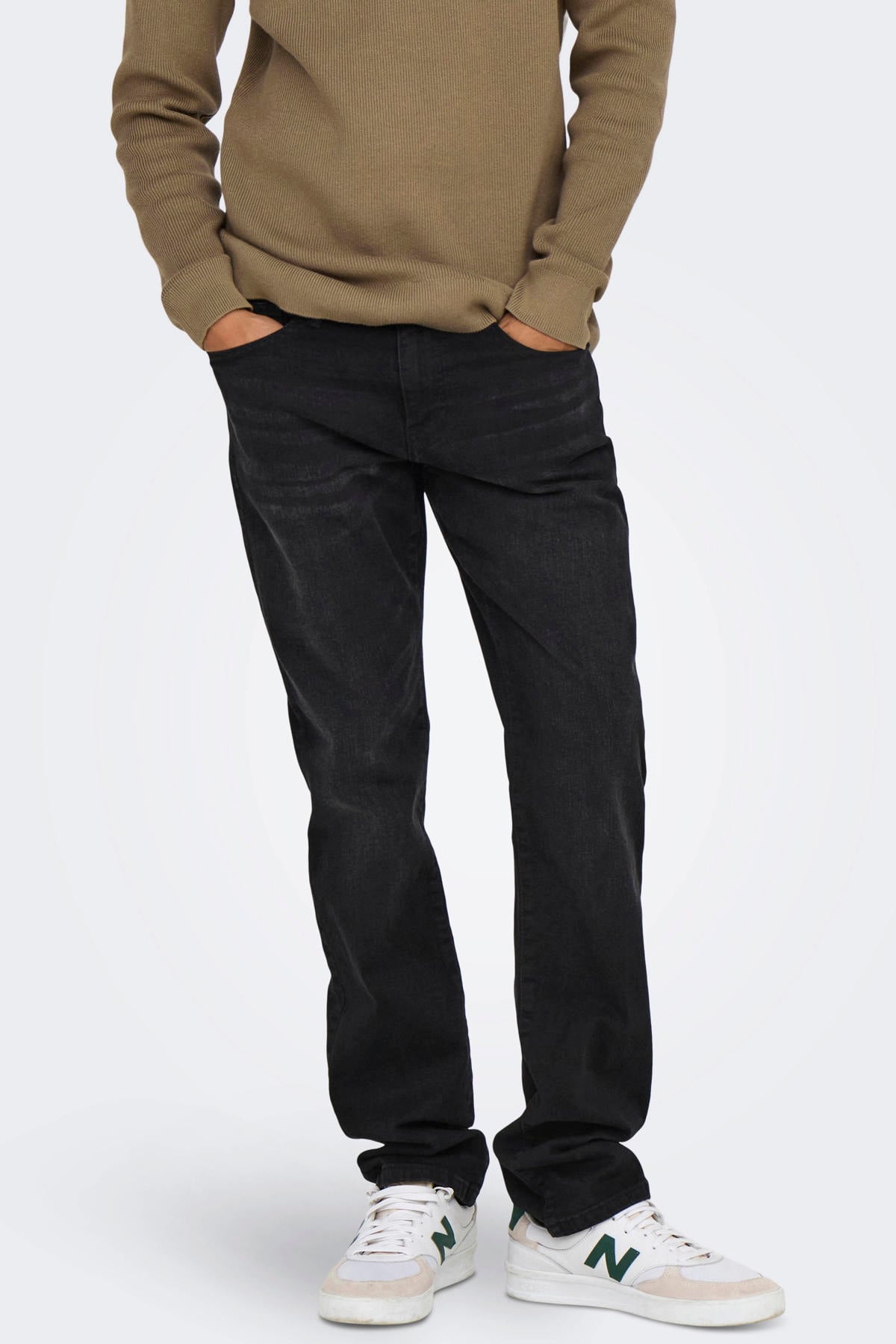 ONLY & SONS regular fit jeans ONSWEFT black denim | wehkamp